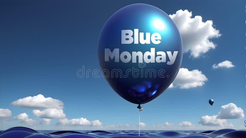 Blue Balloons with a Blue Monday Theme Stock Illustration ...