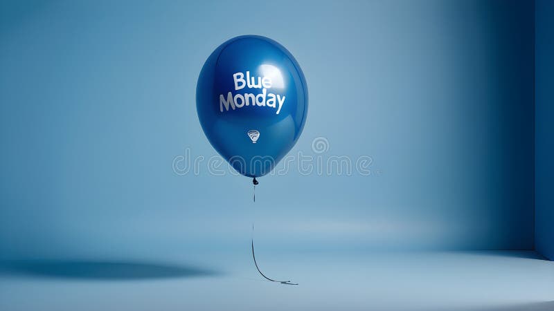 Blue Balloons with a Blue Monday Theme Stock Illustration ...