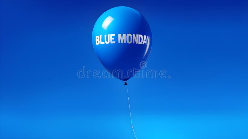 Blue Balloons with a Blue Monday Theme Stock Illustration ...