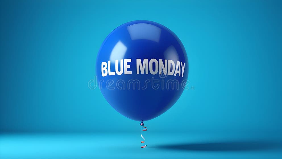 Blue Balloons with a Blue Monday Theme Stock Illustration ...