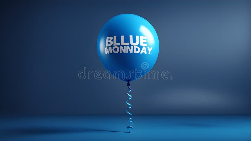 Blue Balloons with a Blue Monday Theme Stock Illustration ...