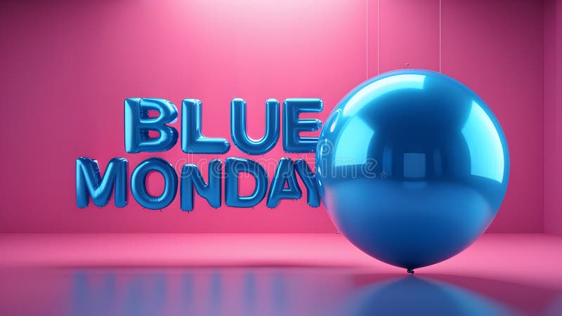 Blue Balloons with a Blue Monday Theme Stock Illustration ...