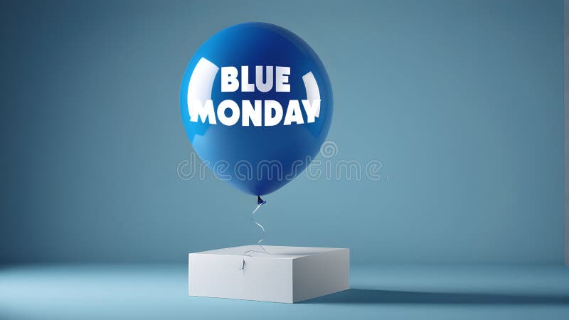 Blue Balloons with a Blue Monday Theme Stock Illustration ...