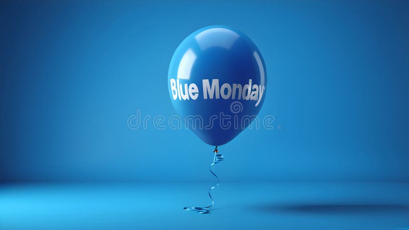 Blue Balloons with a Blue Monday Theme Stock Illustration ...