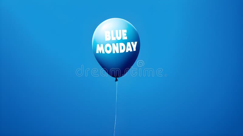 Blue Balloons with a Blue Monday Theme Stock Illustration ...