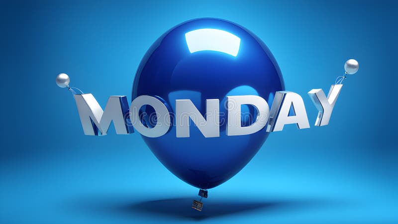 Blue Balloons with a Blue Monday Theme Stock Illustration ...