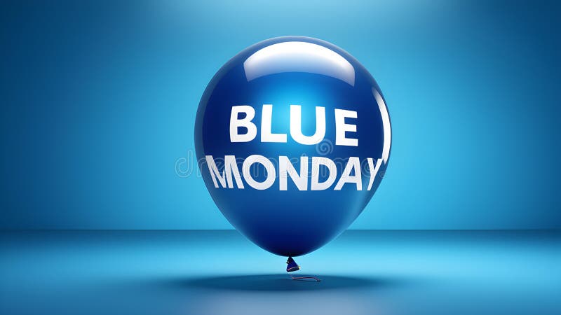 Blue Balloons with a Blue Monday Theme Stock Illustration ...