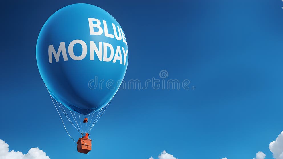 Blue Balloons with a Blue Monday Theme Stock Illustration ...