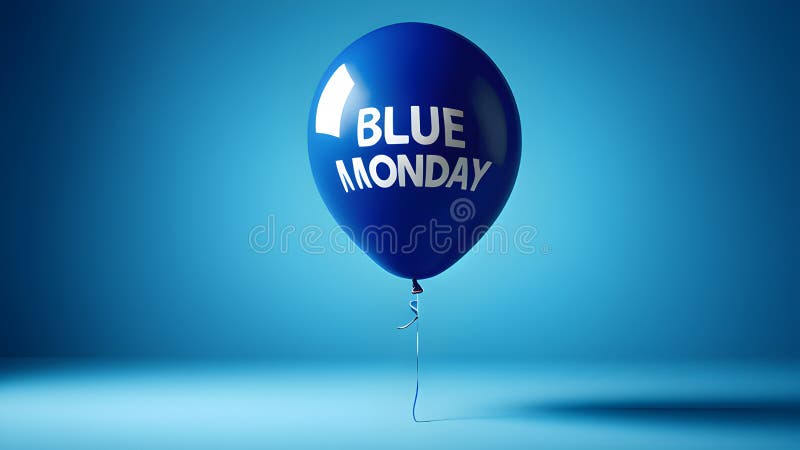 Blue Balloons with a Blue Monday Theme Stock Illustration ...