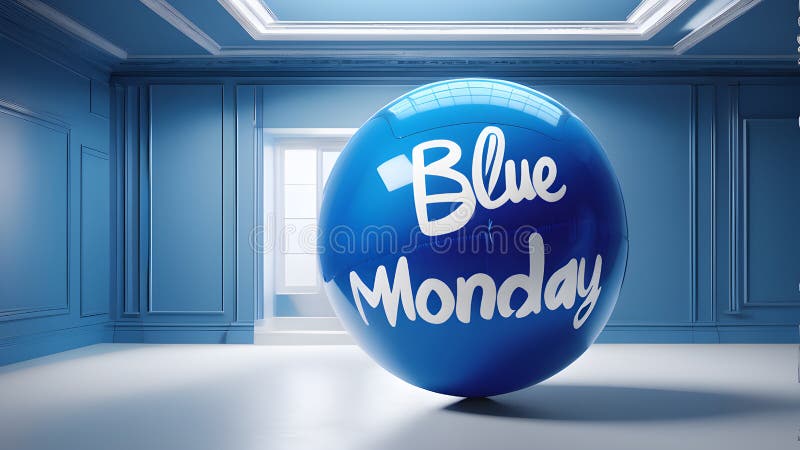Blue Balloons with a Blue Monday Theme Stock Illustration ...