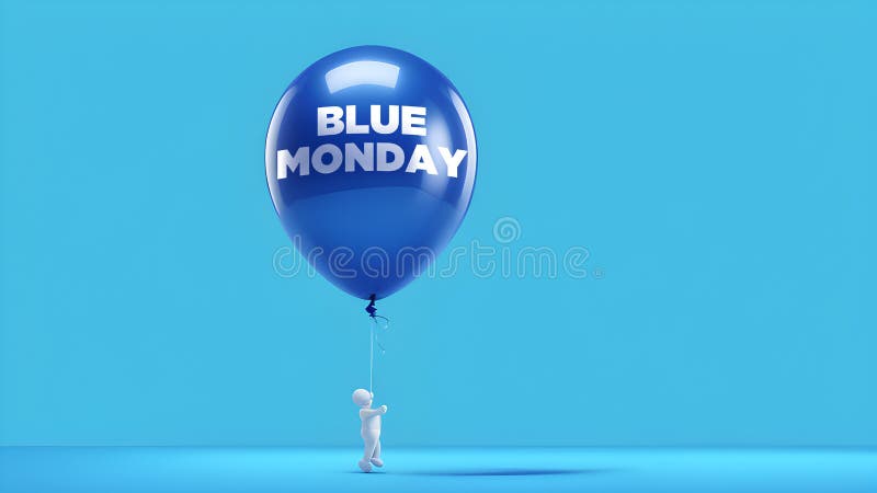 Blue Balloons with a Blue Monday Theme Stock Illustration ...