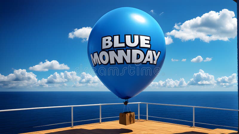 Blue Balloons with a Blue Monday Theme Stock Illustration ...