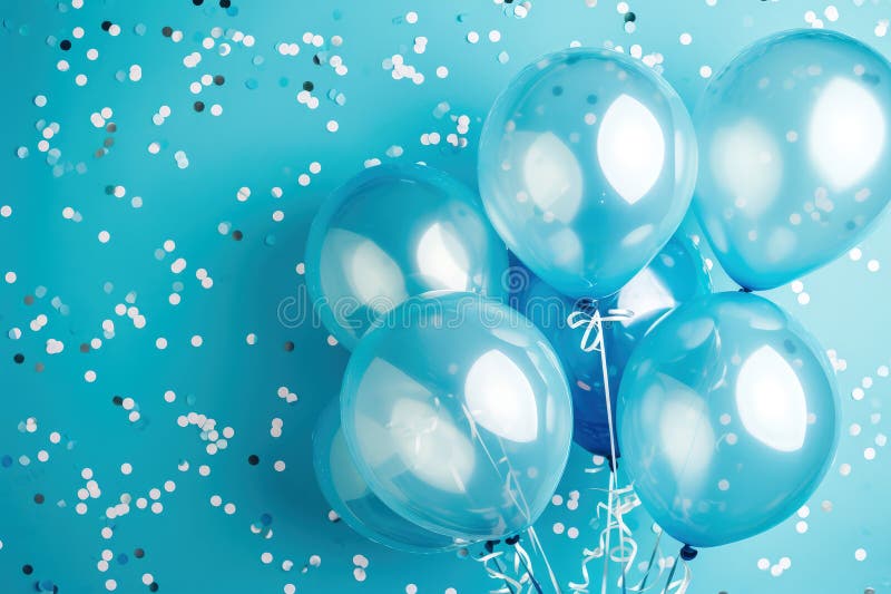 Blue Balloons Party Invitation Background. AI Generative Stock ...