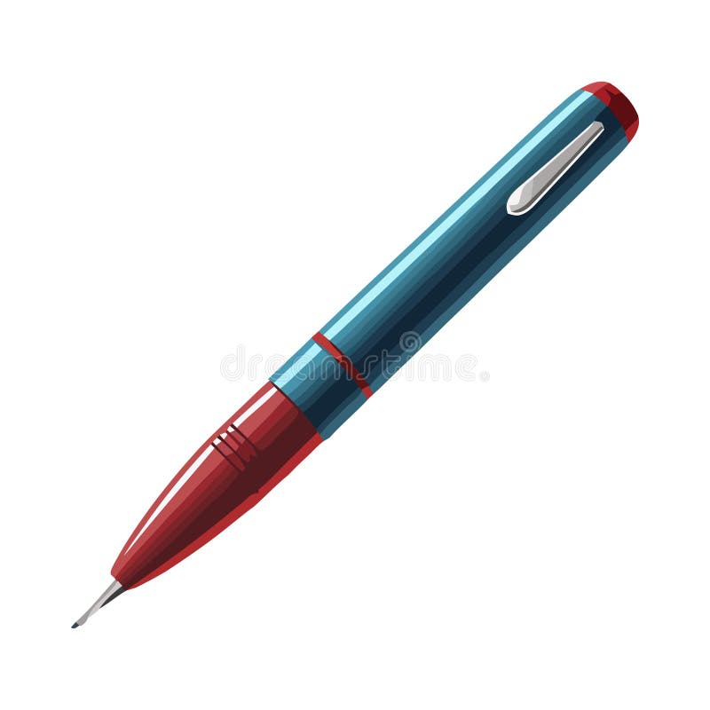 Blue Ballpoint Pen Supply Icon Stock Vector - Illustration of macro ...