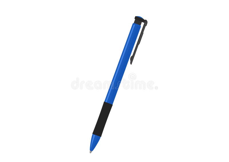 Blue Ballpoint Pen for Writing Stock Vector - Illustration of ballpoint ...