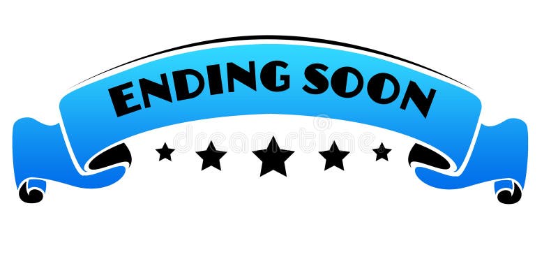 Blue Ribbon With ENDING SOON Text Stock Vector - Illustration of ending ...