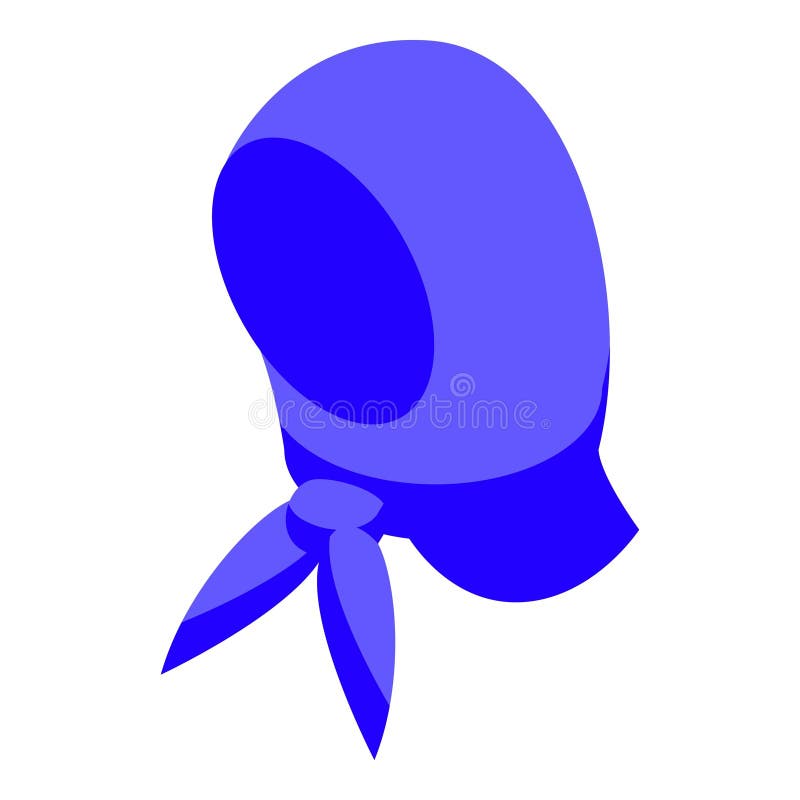 Blue Bandana Covering Lower Face Isometric Icon Stock Illustration ...