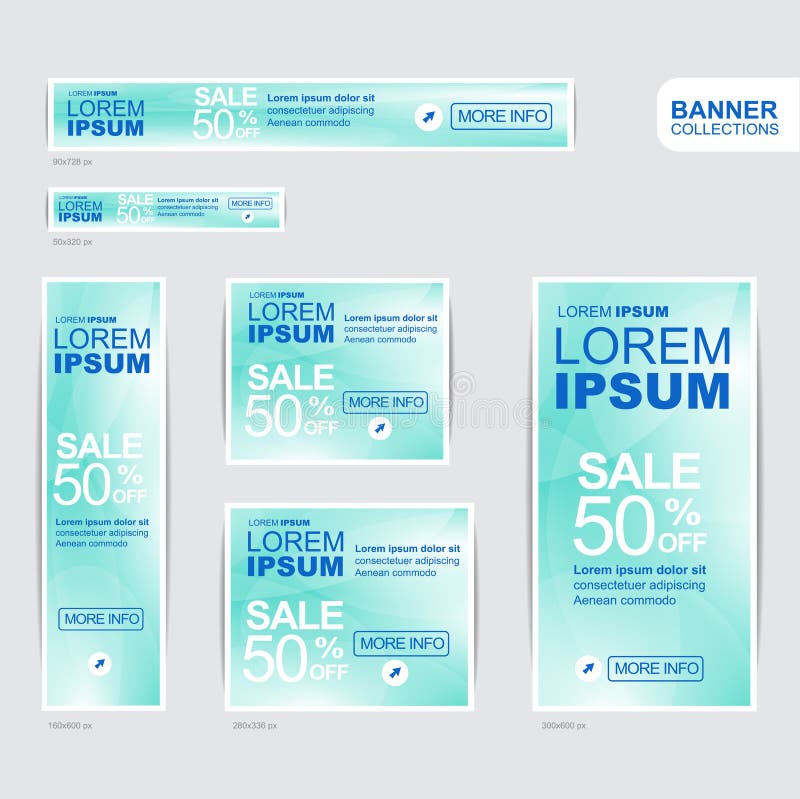 Blue Banner Advertising Templates Design Stock Vector - Illustration of ...