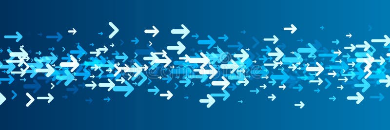 Blue Banner with Arrows Pattern. Stock Vector - Illustration of design ...