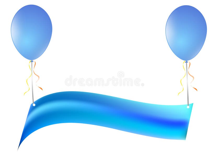 Blue banner with balloons stock vector. Illustration of balloon - 4017669