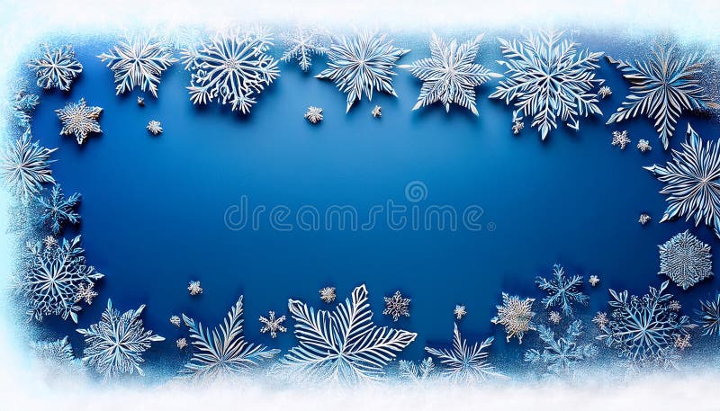 Blue Banner Christmas Snowflake Border Isolated Vector Illustration ...