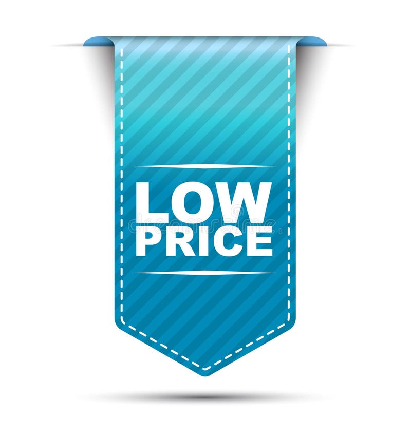 Blue Banner Design Low Price Stock Illustration - Illustration of blue ...