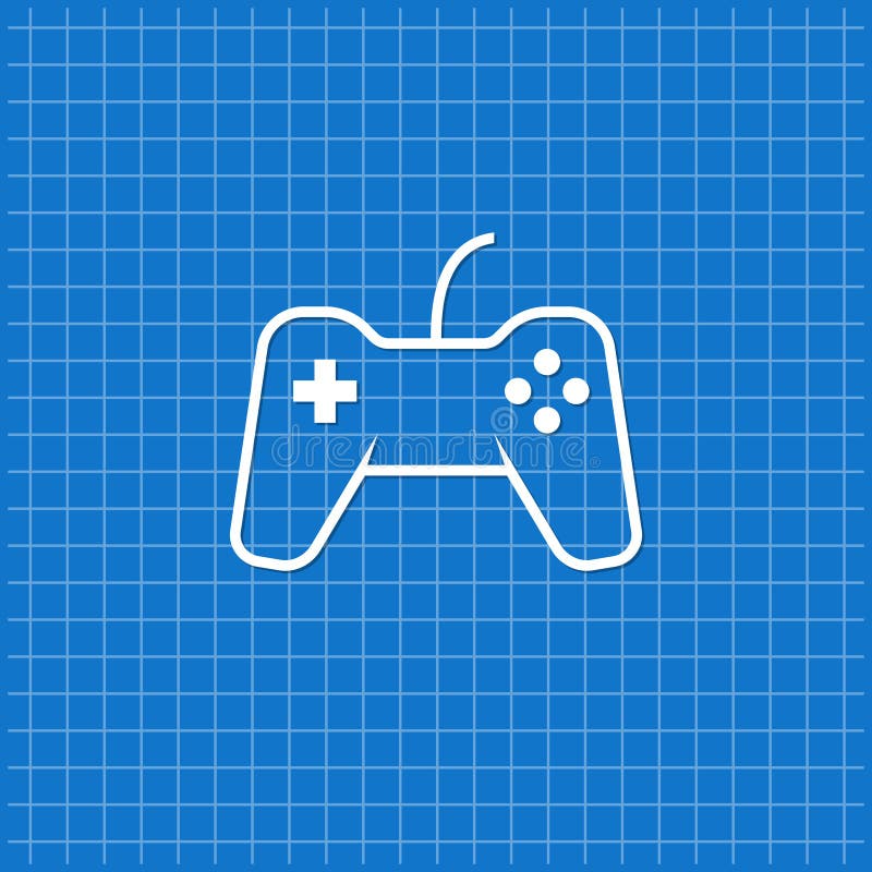 Blue Banner with Game Pad Icon Stock Vector - Illustration of blue ...
