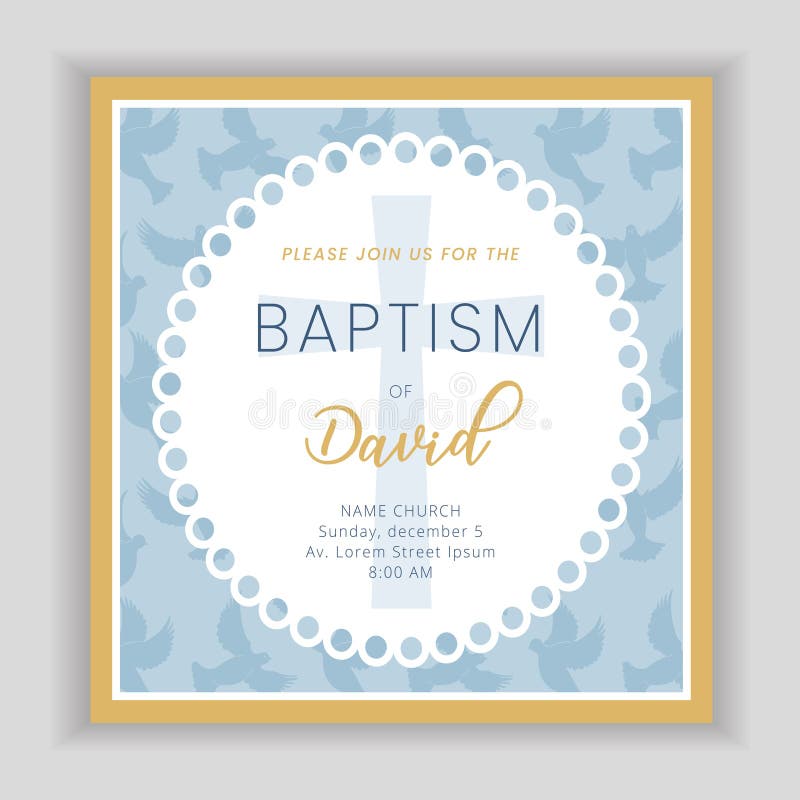 Baptism invitation card stock vector. Illustration of born - 189285588