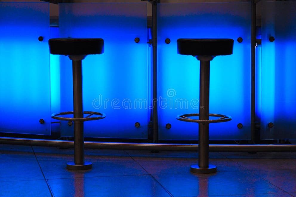 Blue bar stock image. Image of disco, blues, barstool, neon - 526479