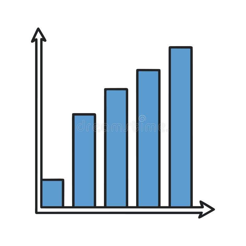 Blue Bar Chart with Business Data Growth Arrow Stock Vector ...