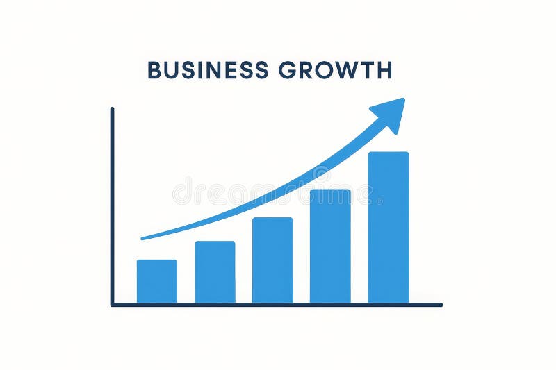 Blue Bar Chart with Rising Arrow Symbolizing Business Growth, Financial ...