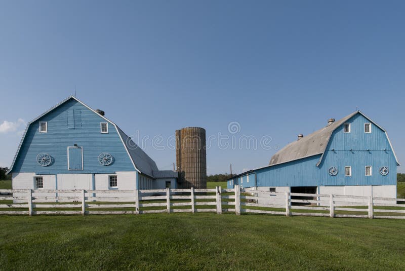 Blue barns stock image. Image of landscape, meadow, farm - 17567249