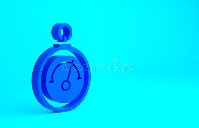 Blue Barometer Icon Isolated on Blue Background. Minimalism Concept ...