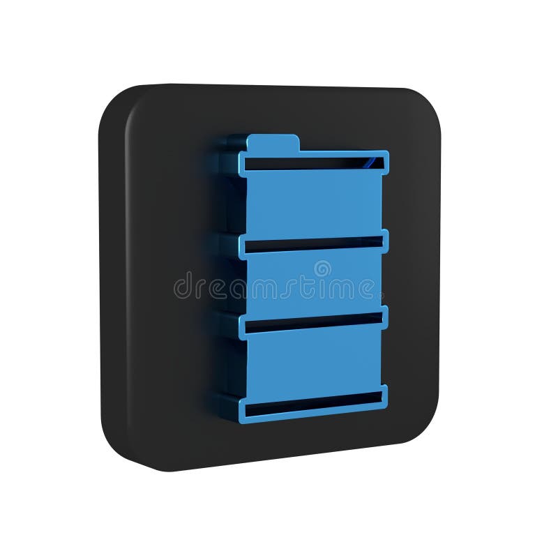 Blue Barrel Oil Icon Isolated on Transparent Background. Black Square ...
