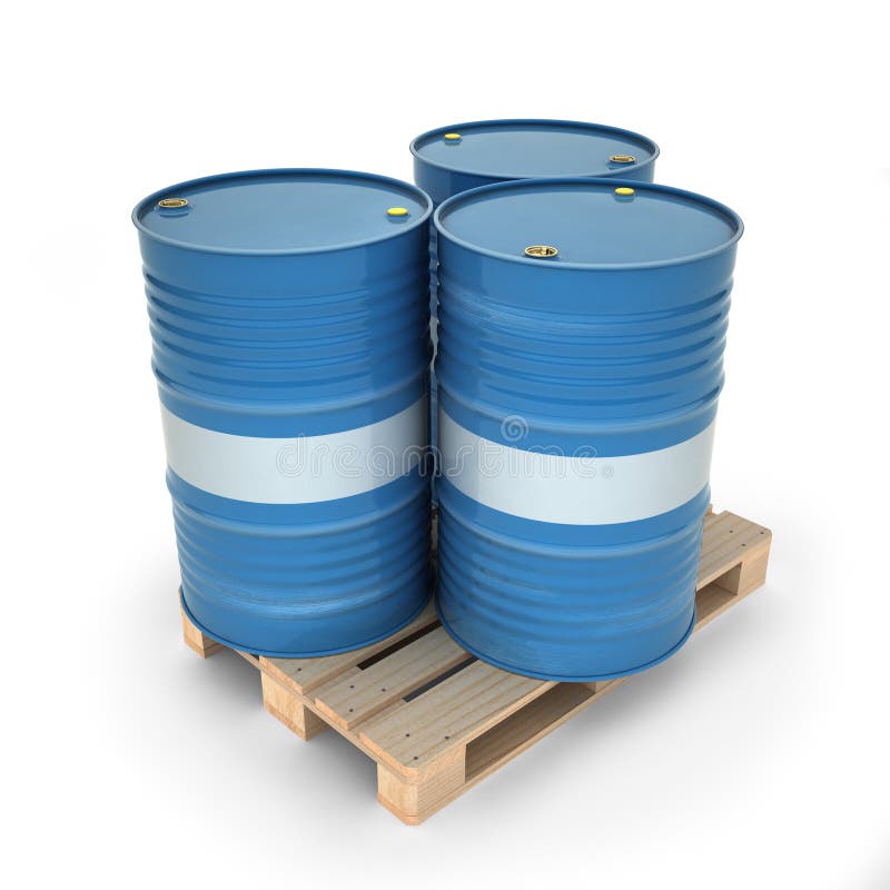 Blue Barrels on a White Background Stock Illustration - Illustration of ...