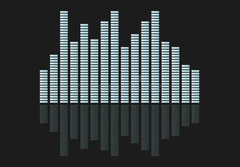 Blue bars of audio volume. stock illustration. Illustration of blue ...
