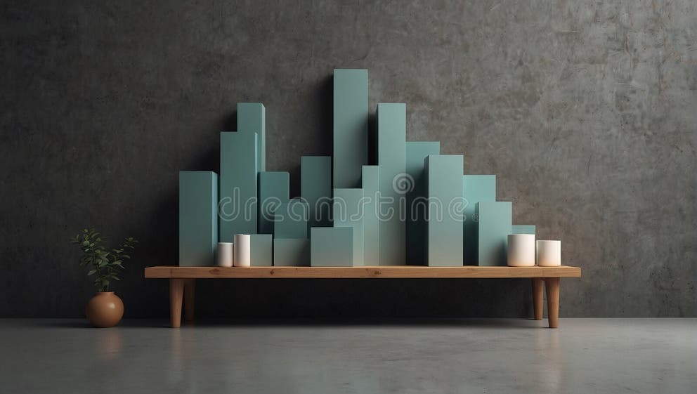 Blue Bars on Wooden Bench are Like the Rise and Fall of Graph ...