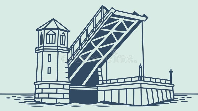 Blue Bascule Bridge, Modern Engineering, Urban Infrastructure, River ...