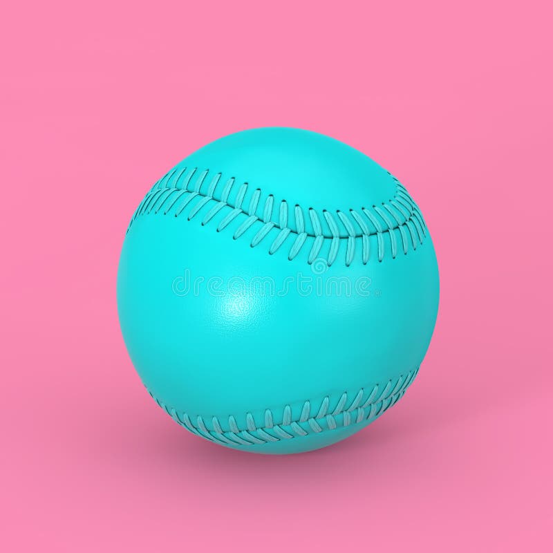 Blue Baseball Ball in Duotone Style. 3d Rendering Stock Illustration ...
