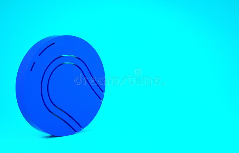 Blue Baseball Ball Icon Isolated on Blue Background. Minimalism Concept ...