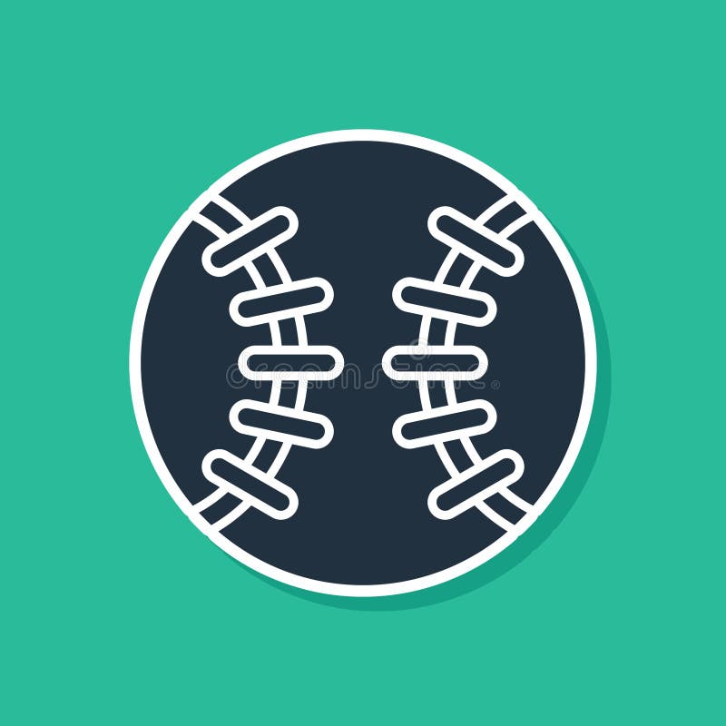 Blue Baseball Ball Icon Isolated on Green Background. Vector Stock ...