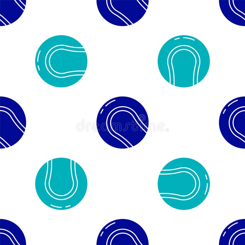 Blue Baseball Ball Icon Isolated Seamless Pattern on White Background ...