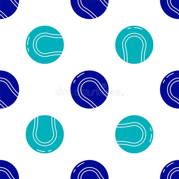 Blue Baseball Ball Icon Isolated Seamless Pattern on White Background ...