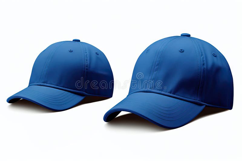 Blue Baseball Cap in Angles View Front and Back. Mockup Baseball Cap ...