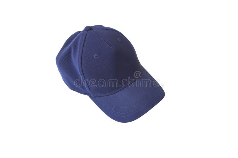 Blue Baseball Cap Made of 100 Percent Polyester Isolated on a White ...
