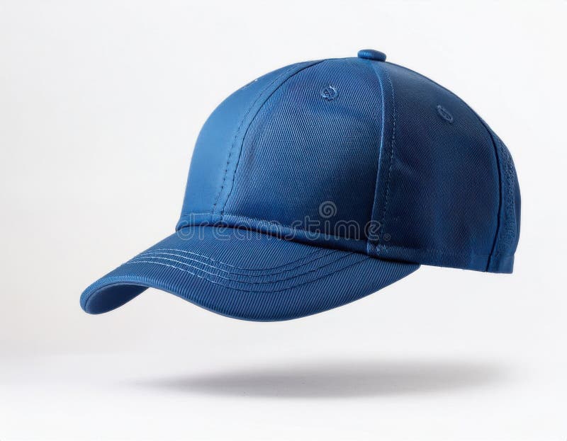 Blue Baseball Cap Mockup Floating in the Air Isolated on White ...