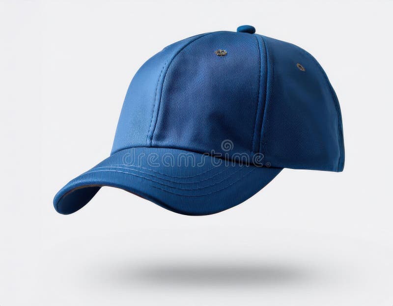 Blue Baseball Cap Mockup Floating in the Air Isolated on White ...