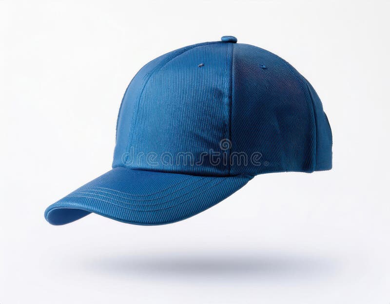 Blue Baseball Cap Mockup Floating in the Air Isolated on White ...