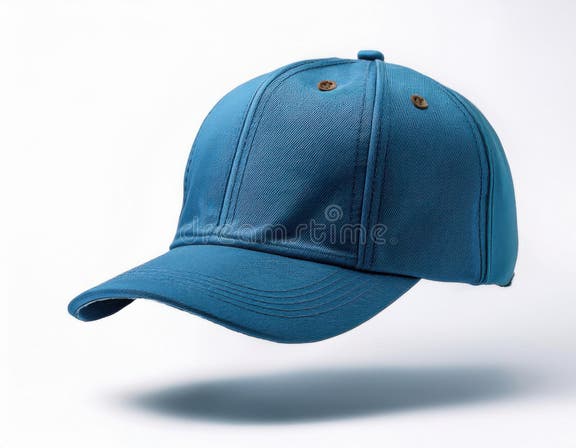 Blue Baseball Cap Mockup Floating in the Air Isolated on White ...