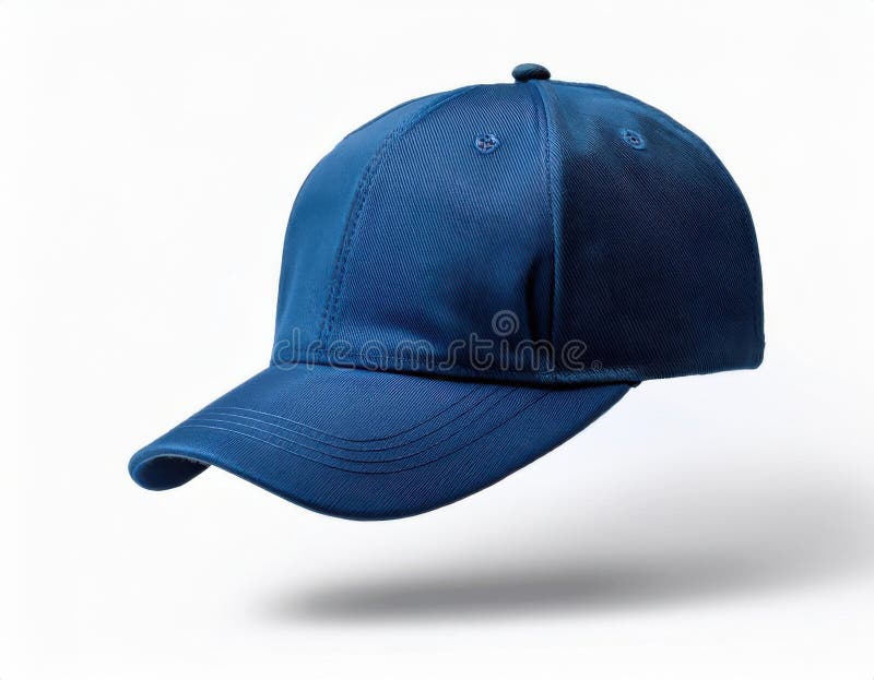 Blue Baseball Cap Mockup Floating in the Air Isolated on White ...